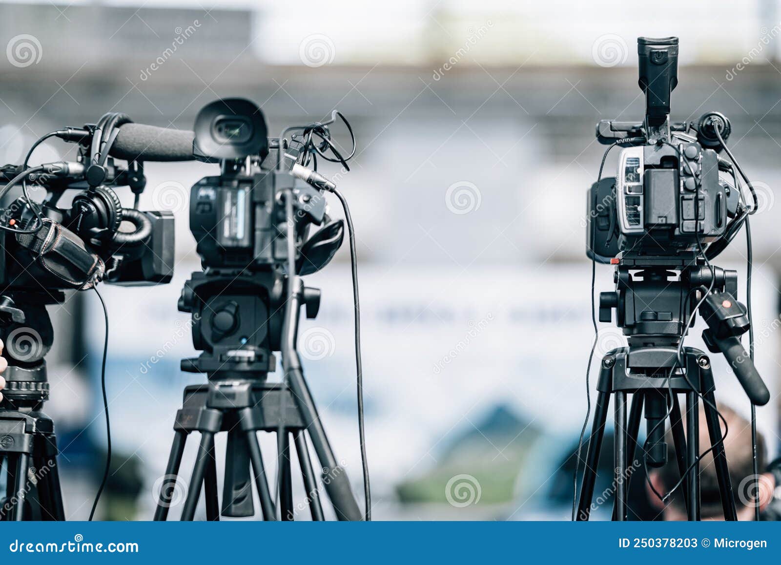Live Streaming. Camera at a Press Conference Stock Image - Image of ...