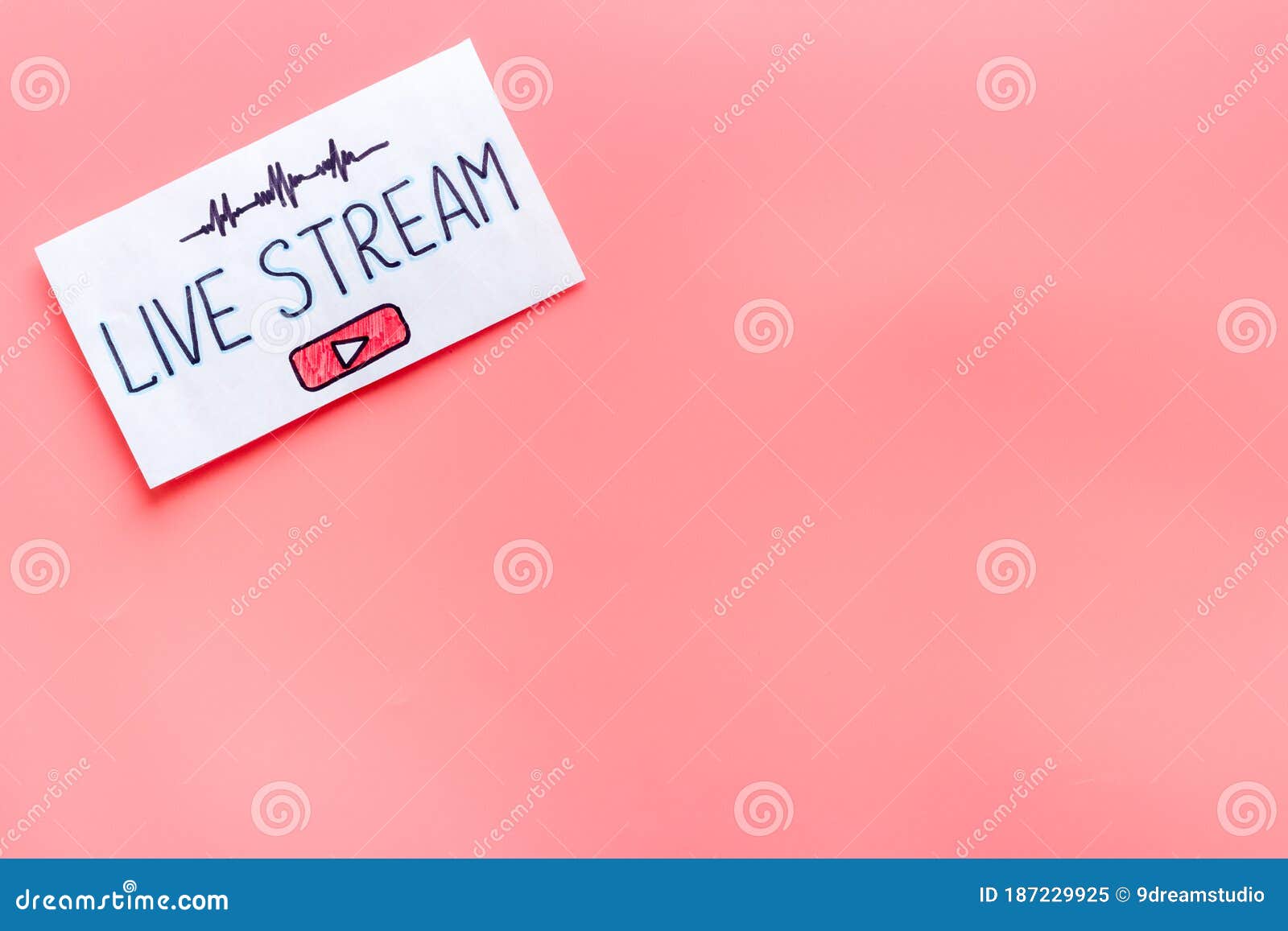 Live Streaming Concept - Words on Paper Tablet on Pink Top View Stock ...