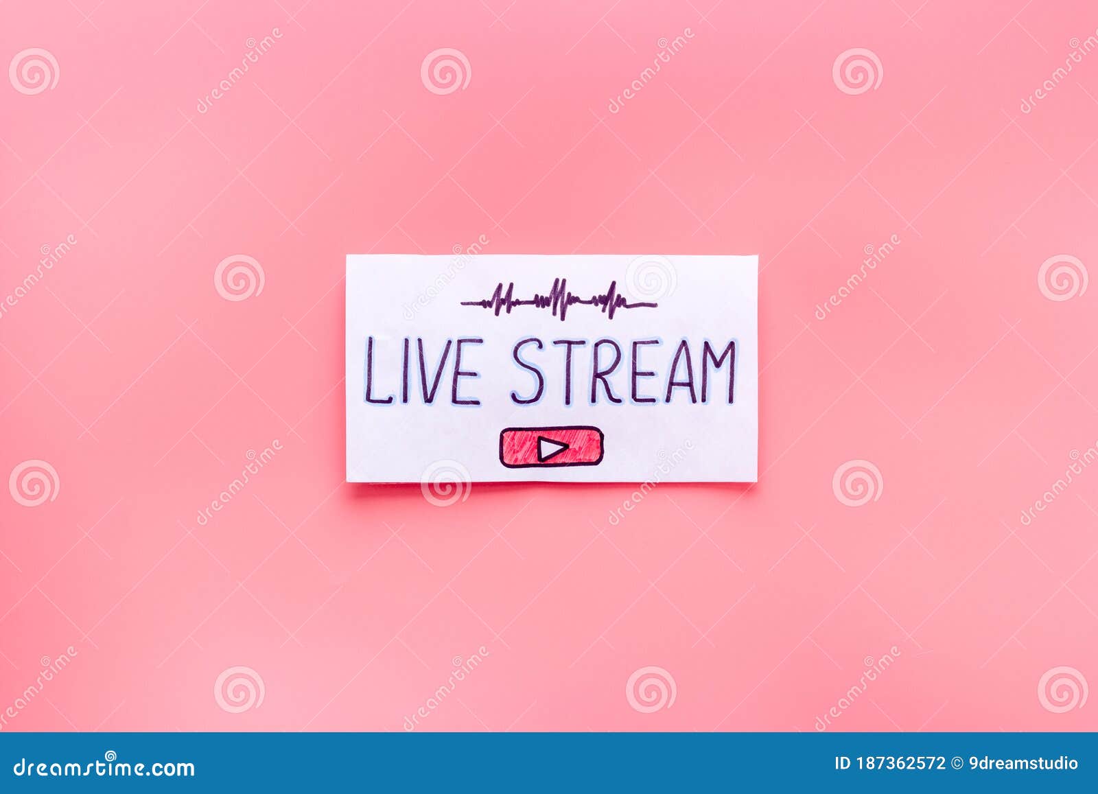 Live Streaming Concept - Words on Paper Tablet on Pink Top View Stock ...