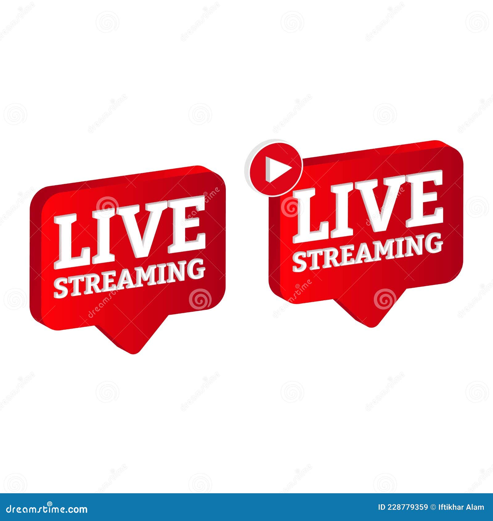 Live Streaming 3D Icon Design for the Broadcast System. Stylish Live ...