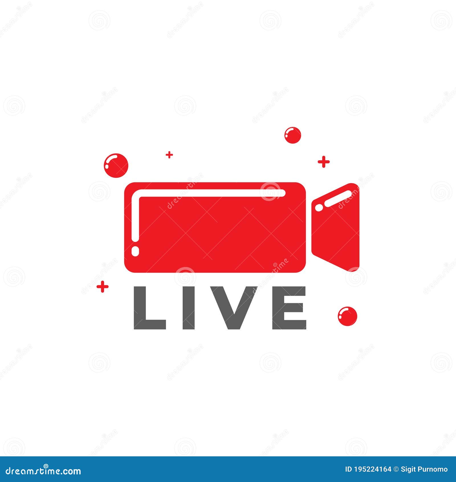 Live Streaming Flat Logo Vector Design Stock Vector - Illustration of ...