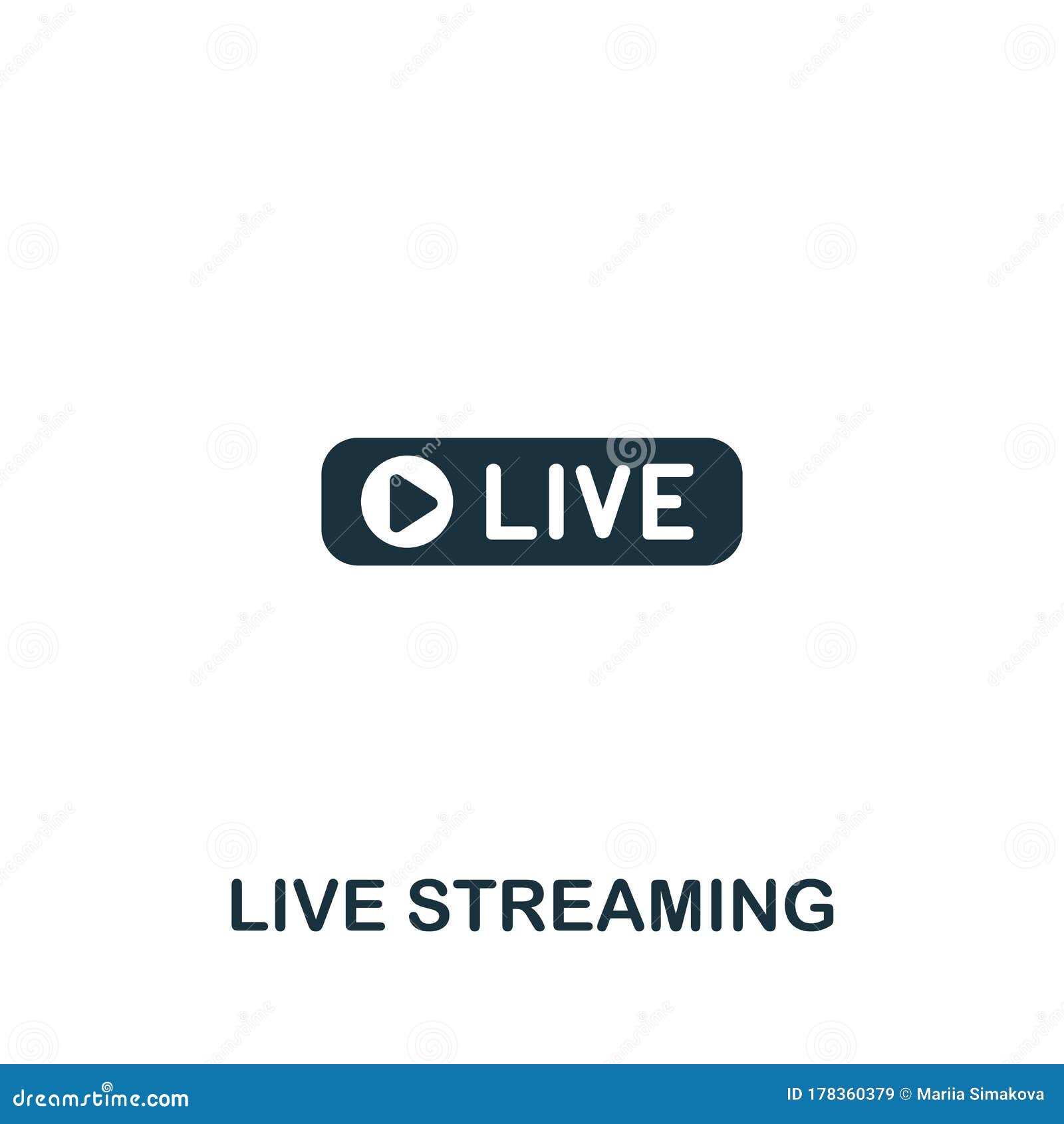 Live Streaming Icon. Simple Line Element Live Streaming Symbol for ...