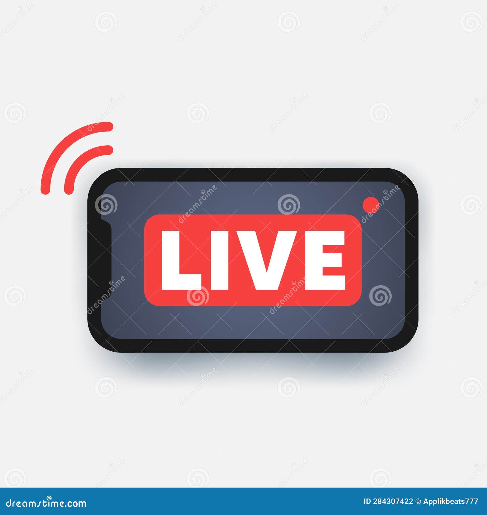 Live Streaming Icon and Video Broadcasting. Smartphone Screen for ...