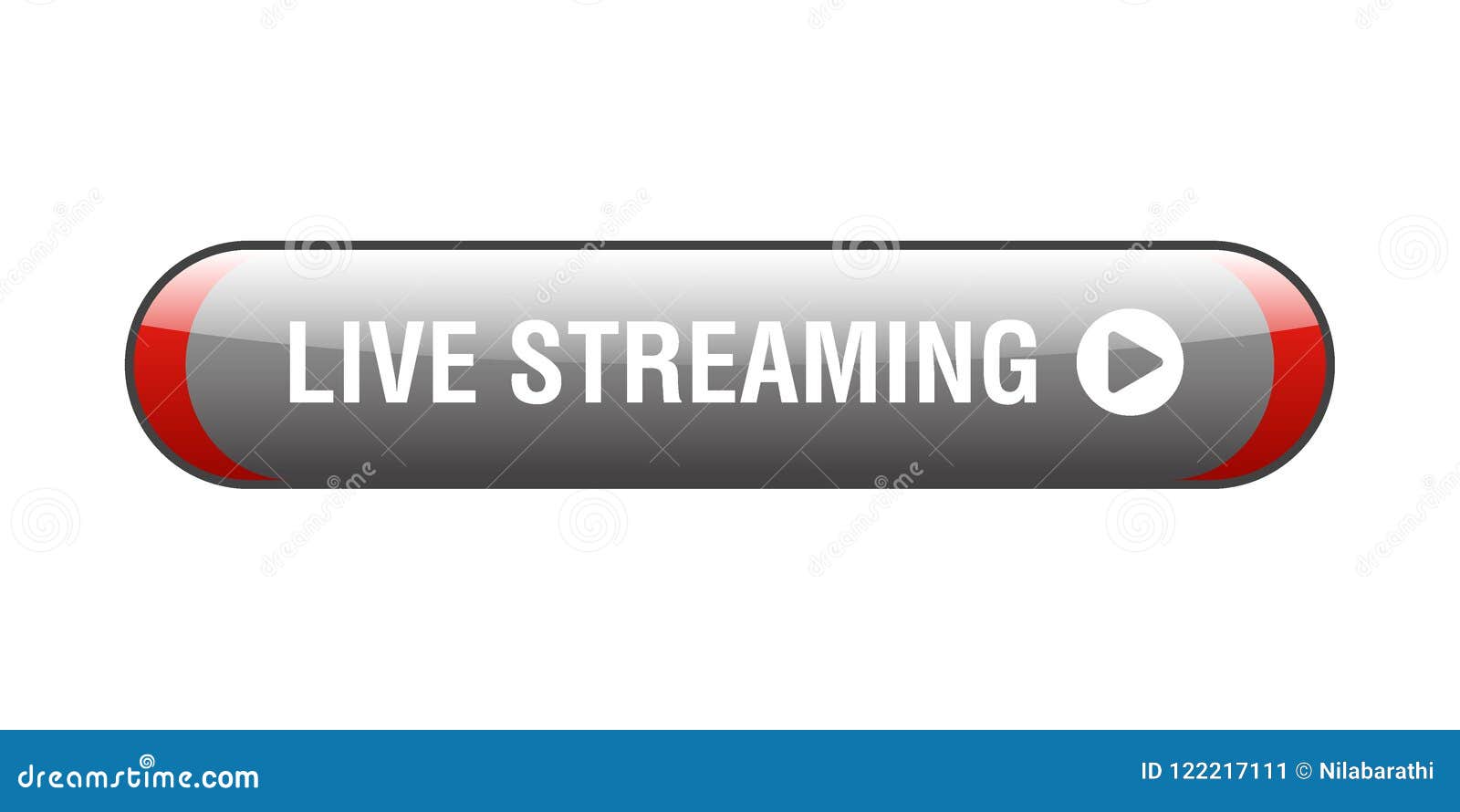 Live streaming button stock vector. Illustration of internet - 122217111