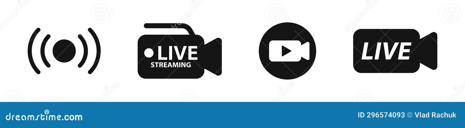 Live Streaming Icons. Live Symbol Set. Live Vector Icons Stock Vector ...