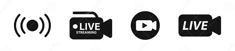 Live Streaming Icons. Live Symbol Set. Live Vector Icons Stock Vector ...