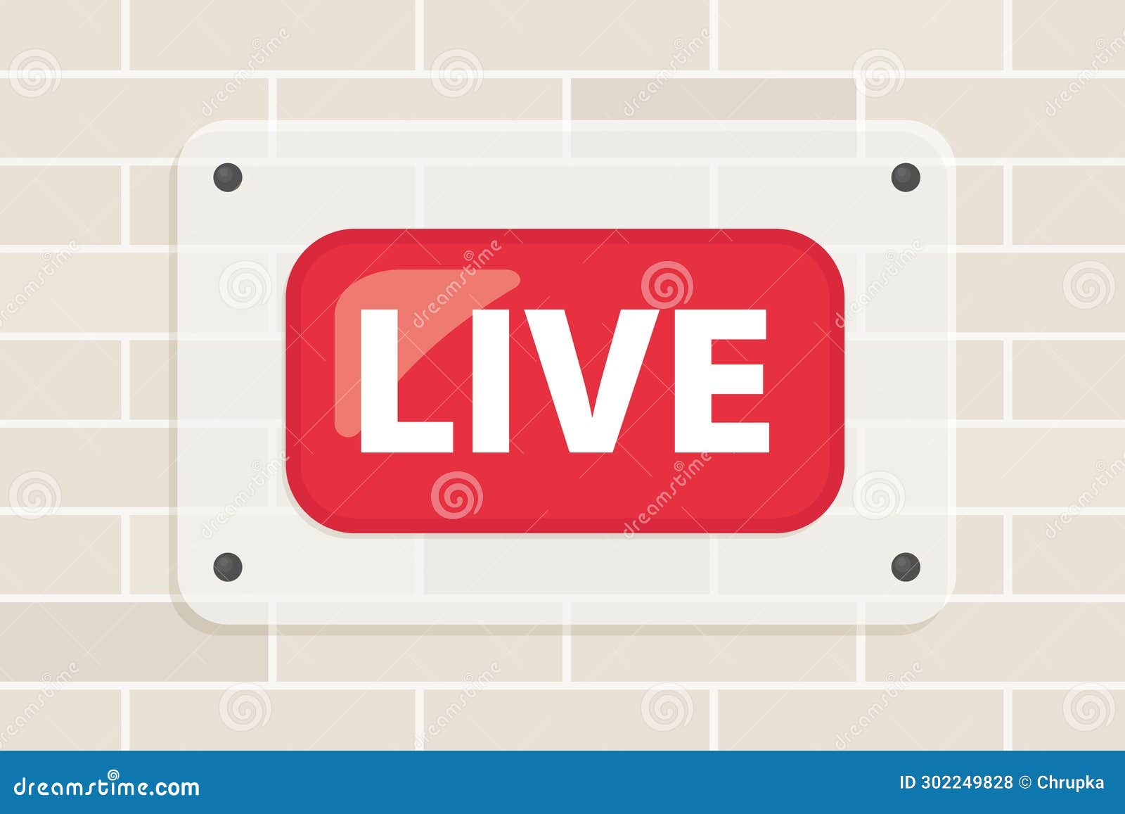 Live Streaming Information Plate Stock Vector - Illustration of wall ...