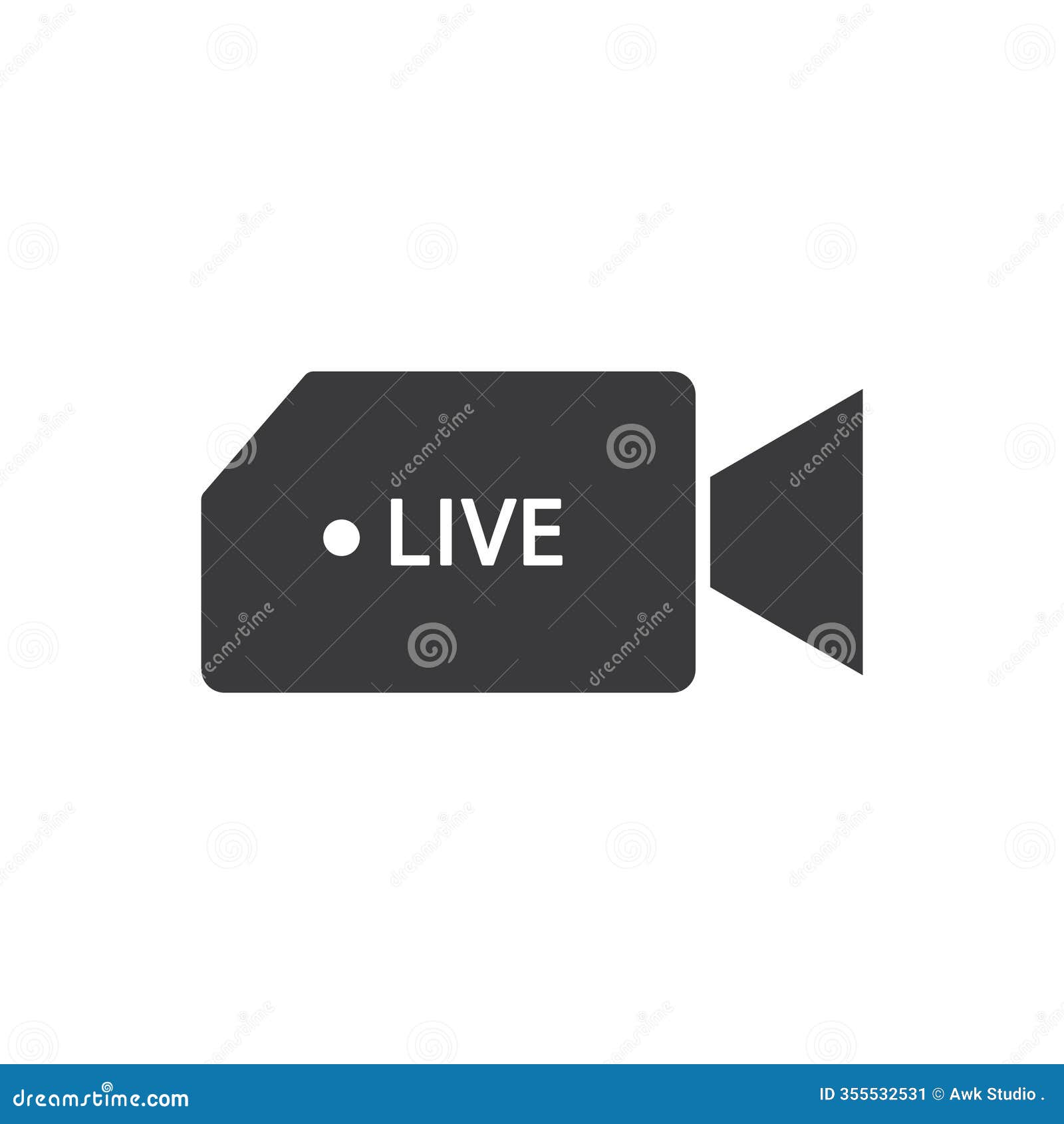 Live streaming logo icon stock vector. Illustration of video - 355532531