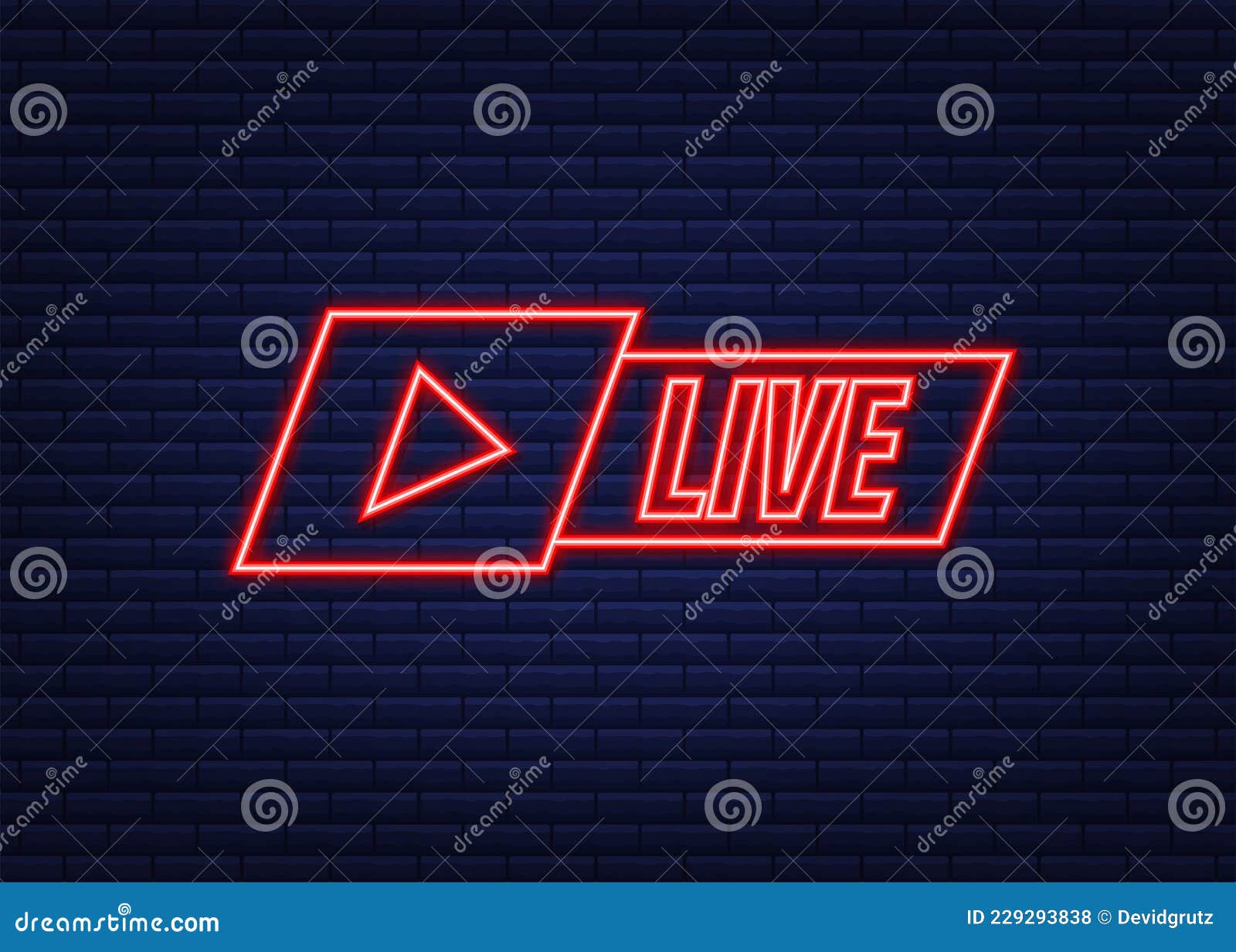 Live Streaming Logo. Neon Icon. Stream Interface. Vector Stock ...