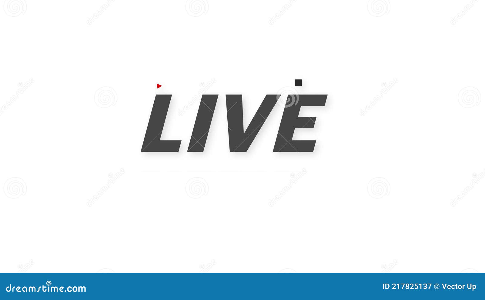 Live Streaming Logo - Red Design Element with Play Button for News and ...