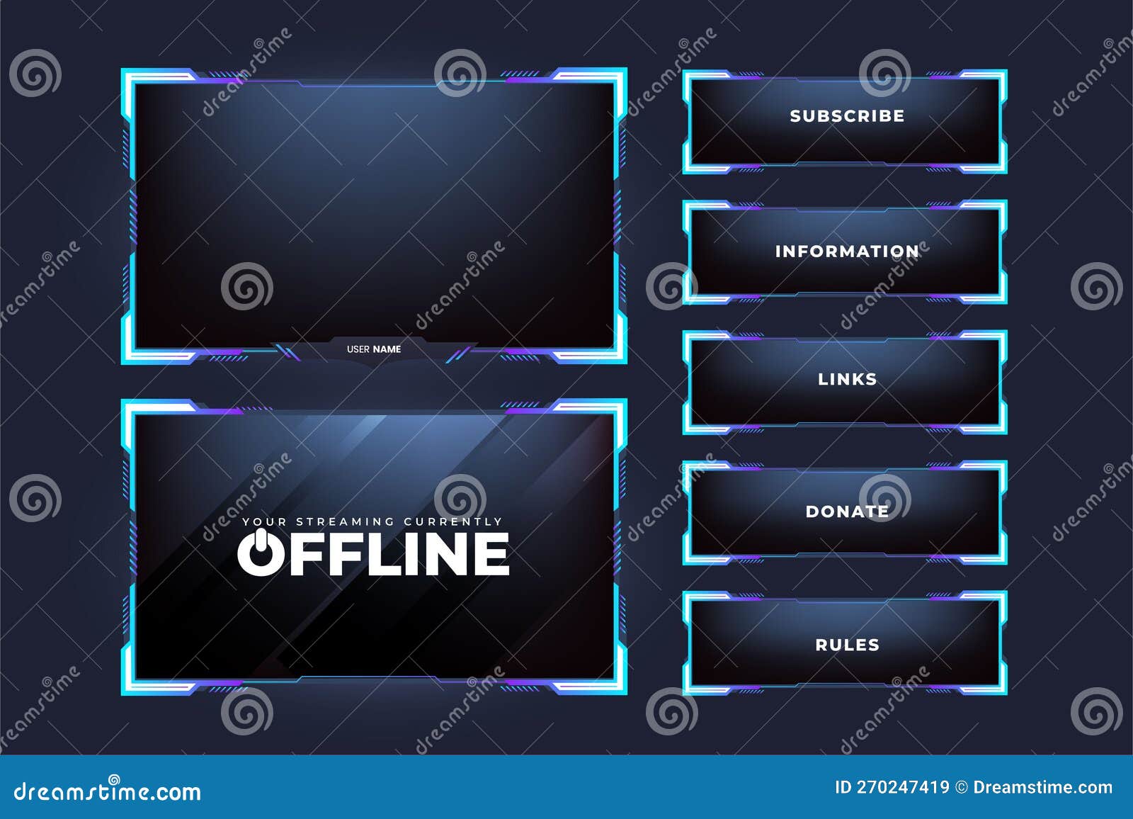 Live Streaming Overlay for Online Gamers. Gaming Frame and Streaming ...