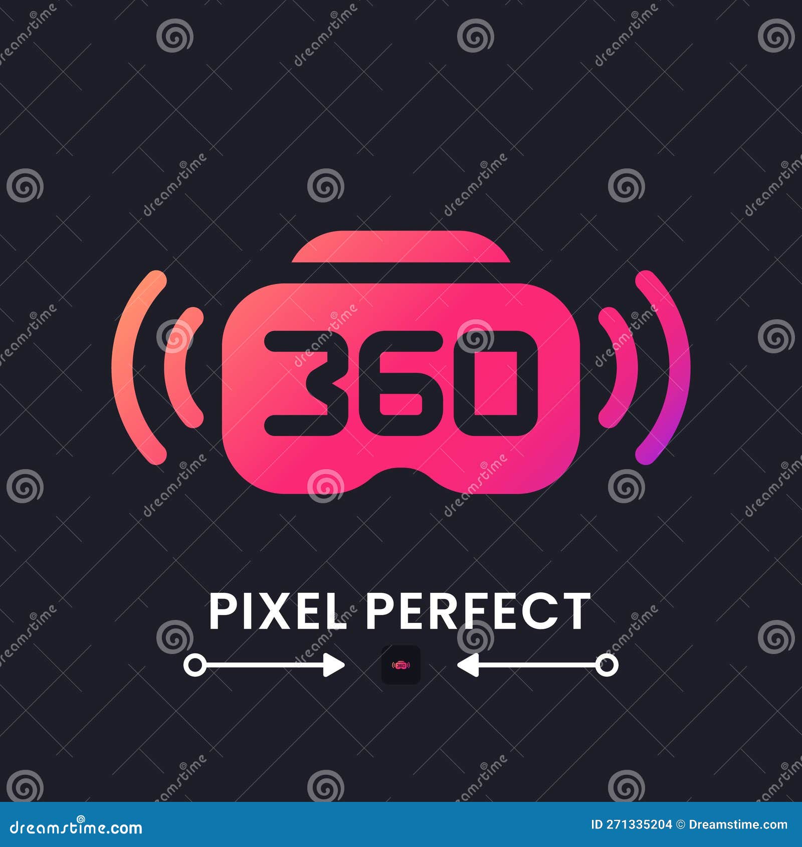 360 Live Streaming Pink Solid Gradient Desktop Icon on Black Stock ...