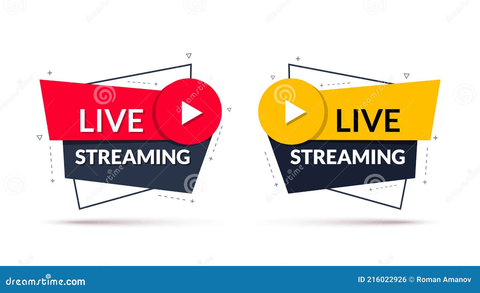 Live streaming sign. stock vector. Illustration of play - 216022926