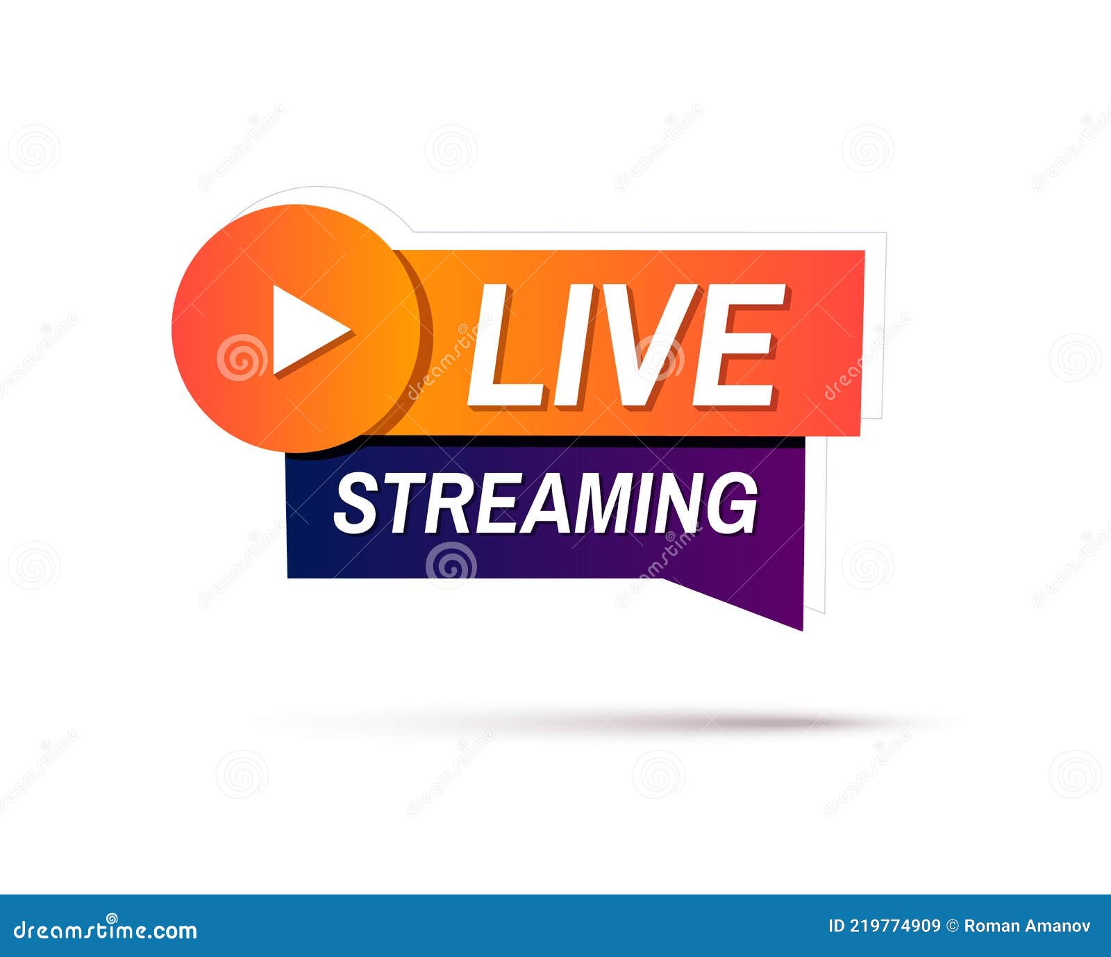 Live streaming sign. stock vector. Illustration of vector - 219774909
