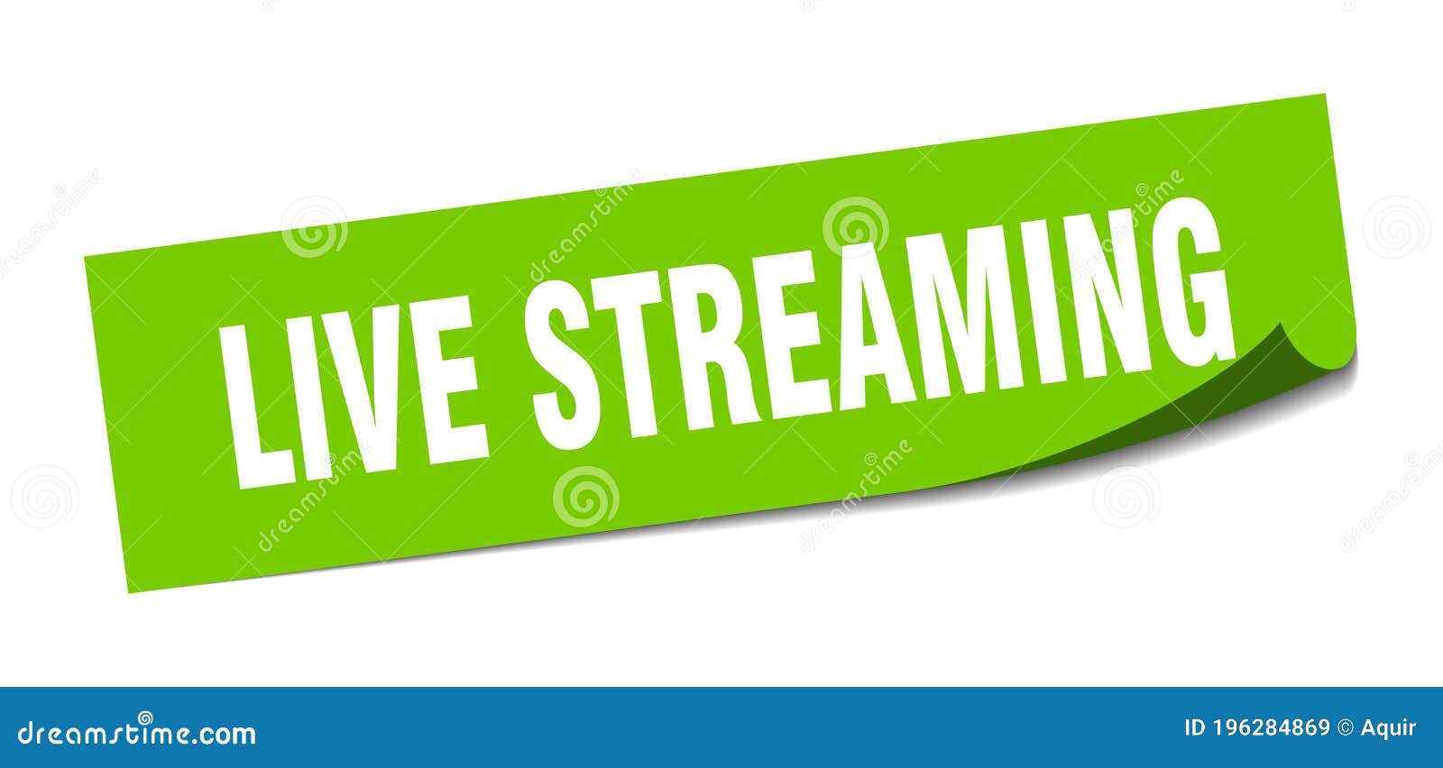 Live Streaming Sticker. Square Isolated Label Sign. Peeler Stock Vector ...