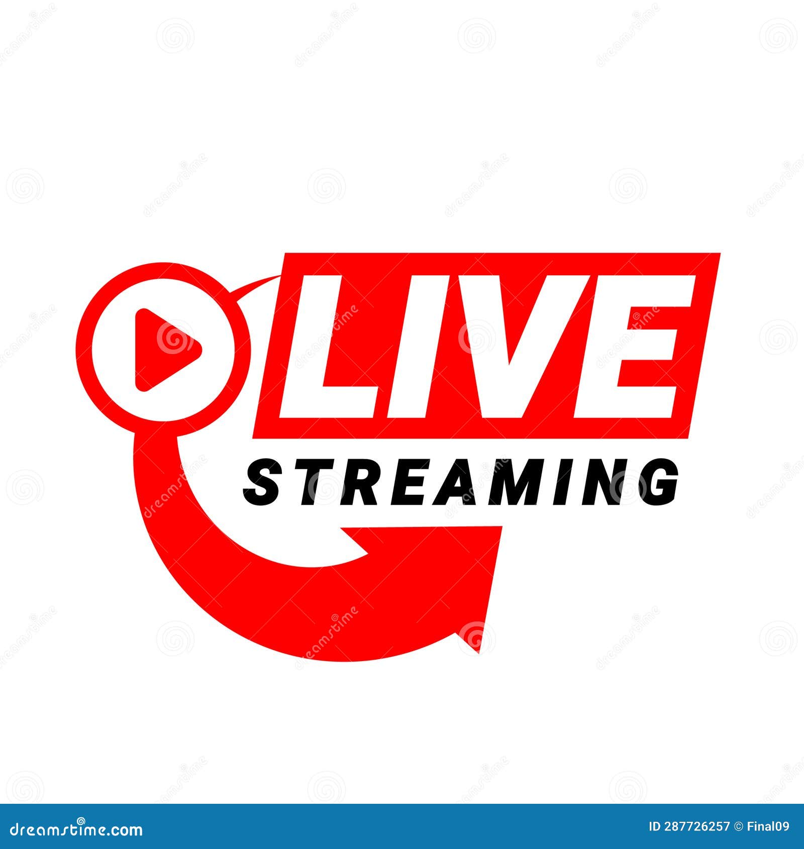 Live Streaming. Symbol or Emblem. Vector Icons. Stock Illustration ...