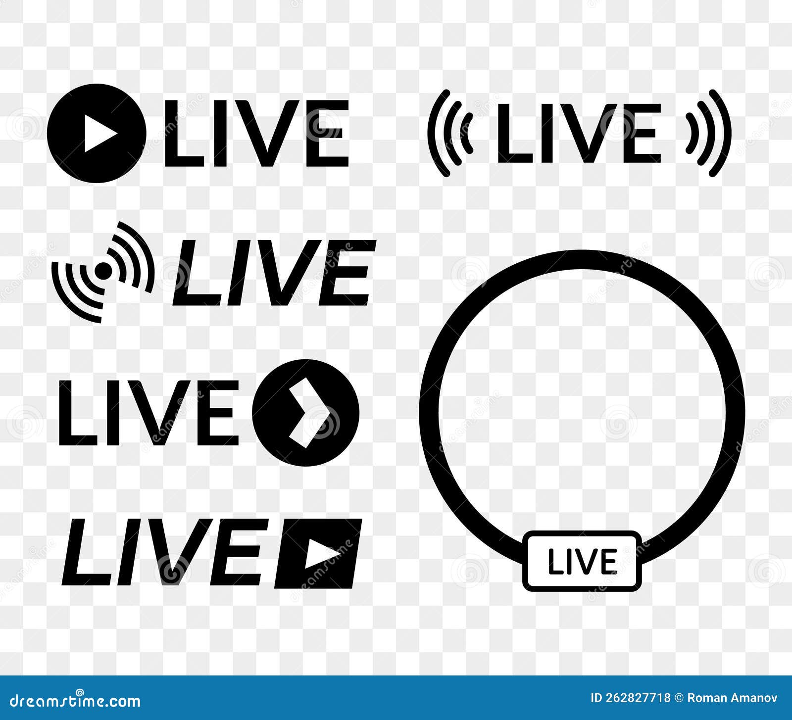 Live Streaming Symbols. stock vector. Illustration of button - 262827718