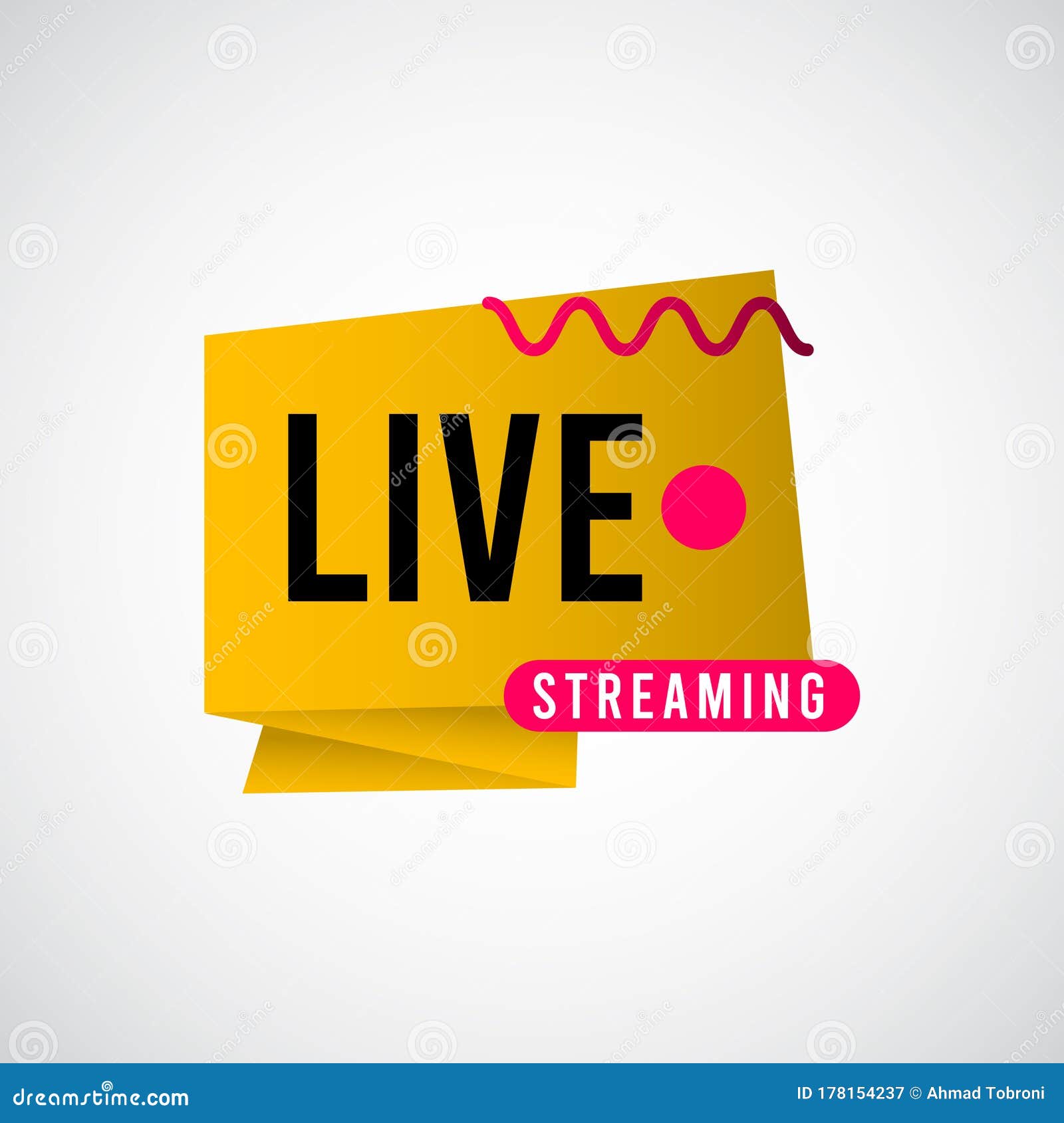 Live Streaming Tag Label Vector Template Design Illustration Stock ...
