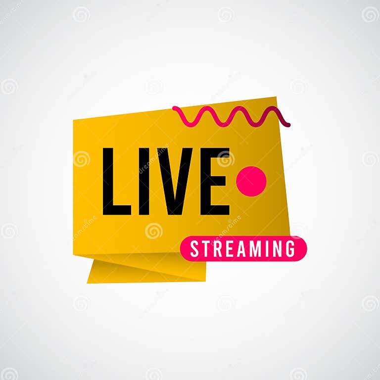 Live Streaming Tag Label Vector Template Design Illustration Stock ...