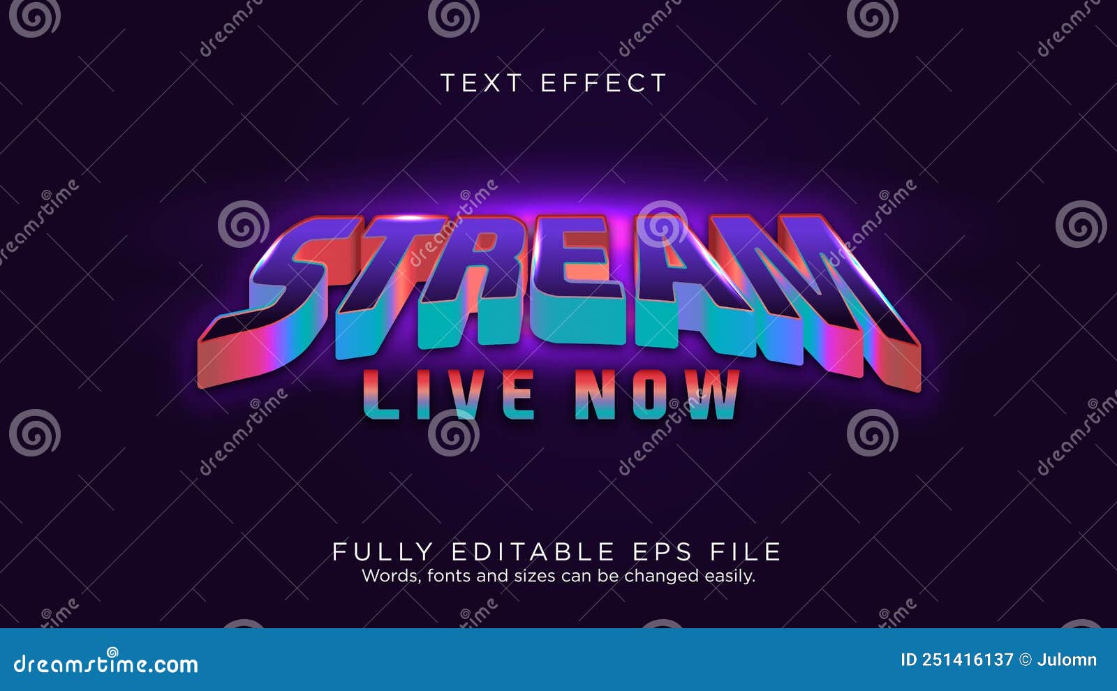 Live Streaming Text Effect Font Type Stock Illustration - Illustration ...
