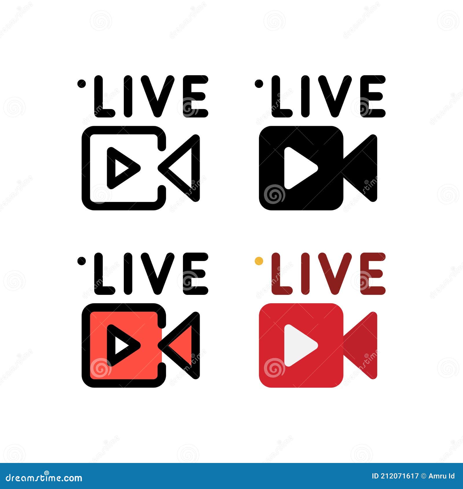 Live Streaming Video YouTube Channel Icon, Logo, and Illustration Stock ...