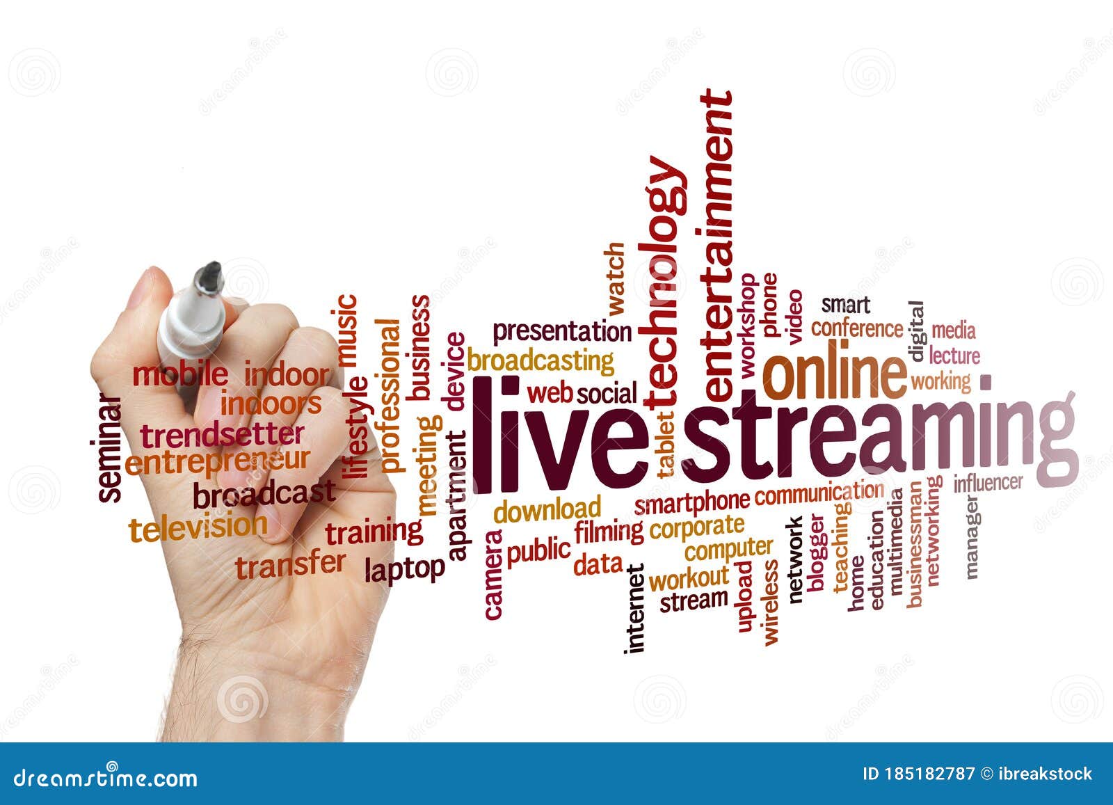 Live Streaming Word Cloud Concept Stock Illustration - Illustration of ...