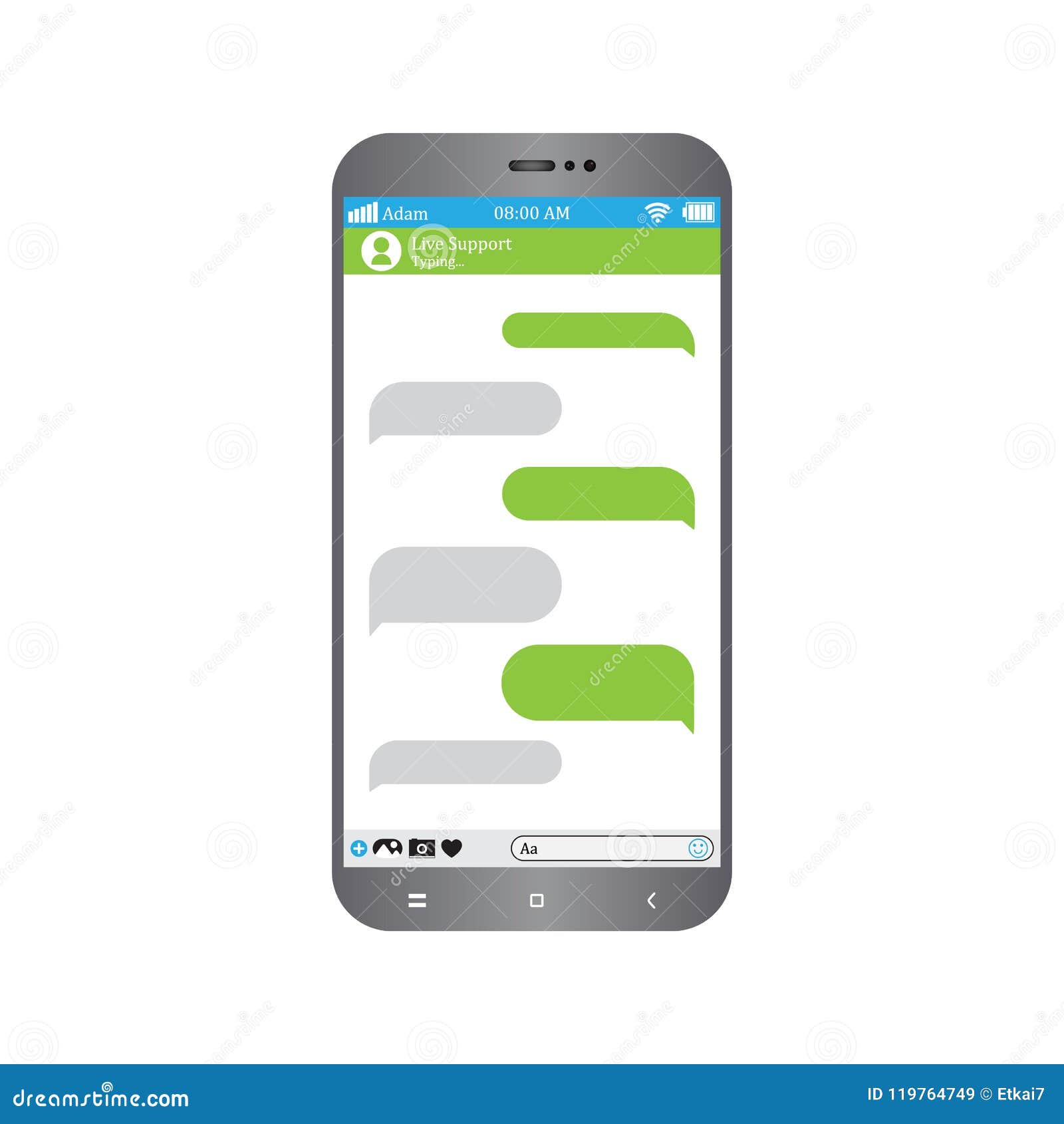 Live Support Chat Page Vector Flat Isolated Illustration Stock ...