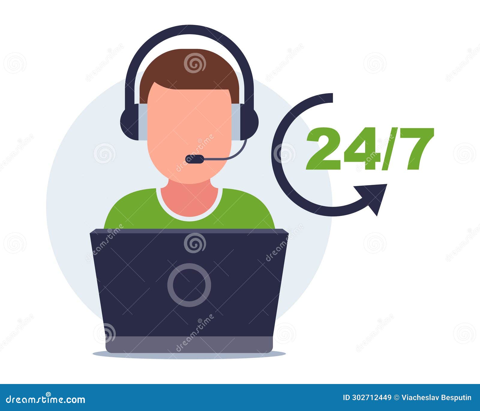 Live support 24 hours. stock vector. Illustration of twenty - 302712449