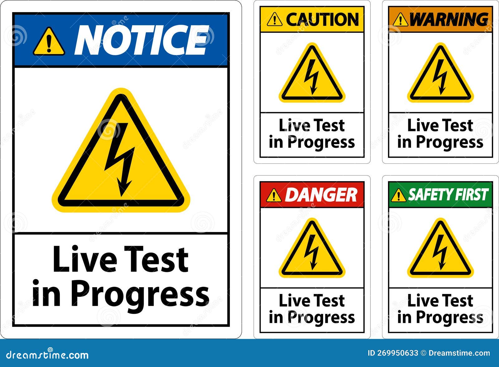Live Test in Progress Sign on White Background Stock Vector ...