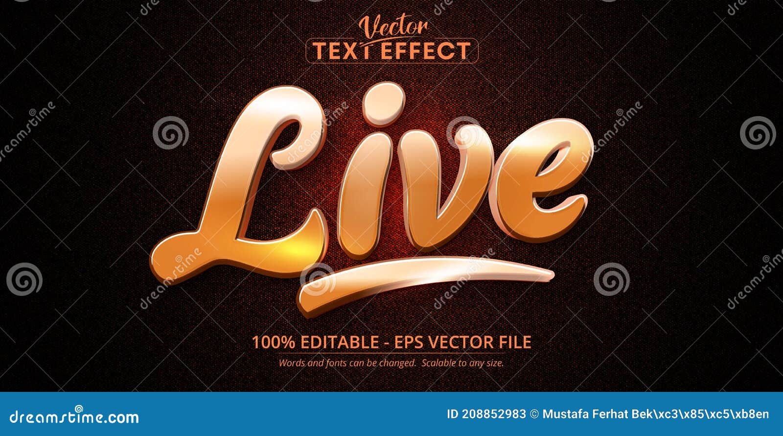 Live Text Calligraphy Style Editable Text Effect Stock Illustration ...