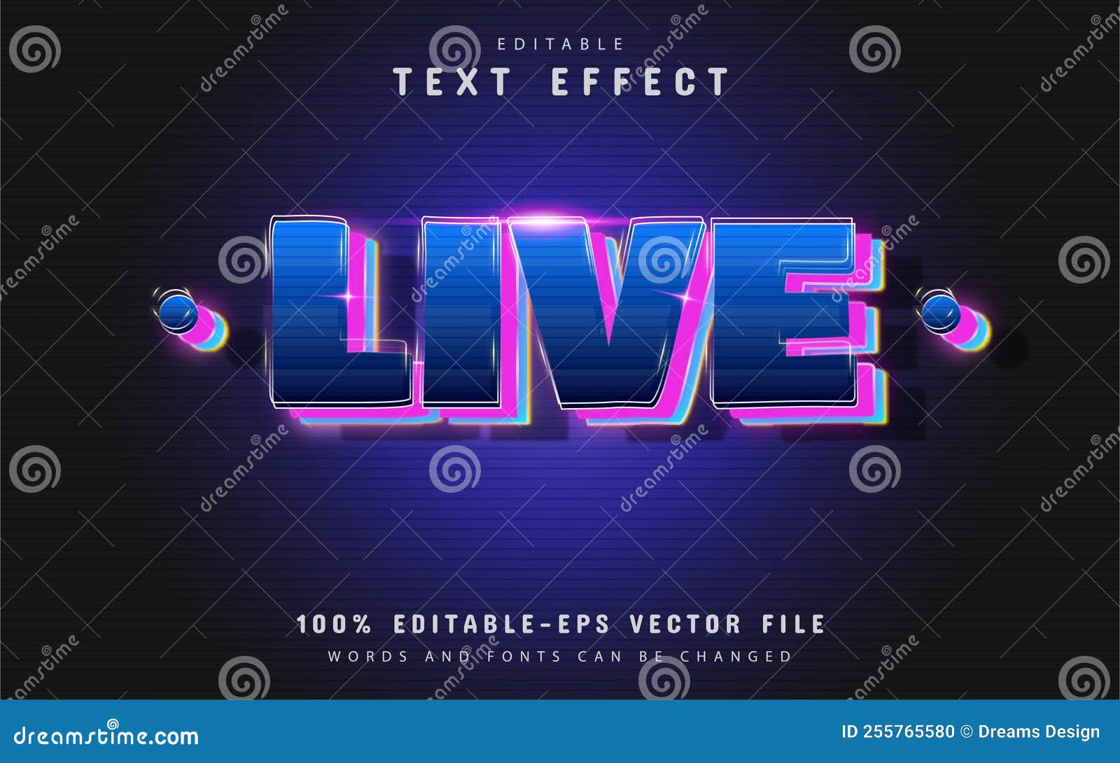 Live Text Effect with Gradient Stock Vector - Illustration of ...