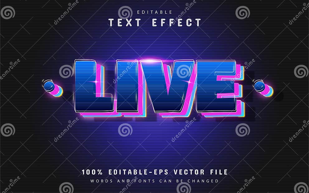 Live Text Effect with Gradient Stock Vector - Illustration of ...