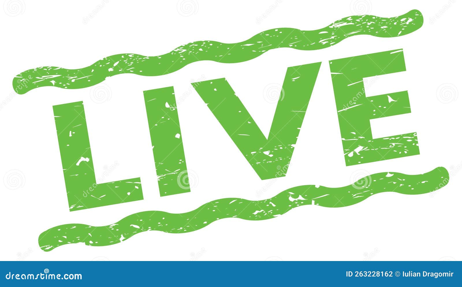 LIVE Text on Green Lines Stamp Sign Stock Illustration - Illustration ...