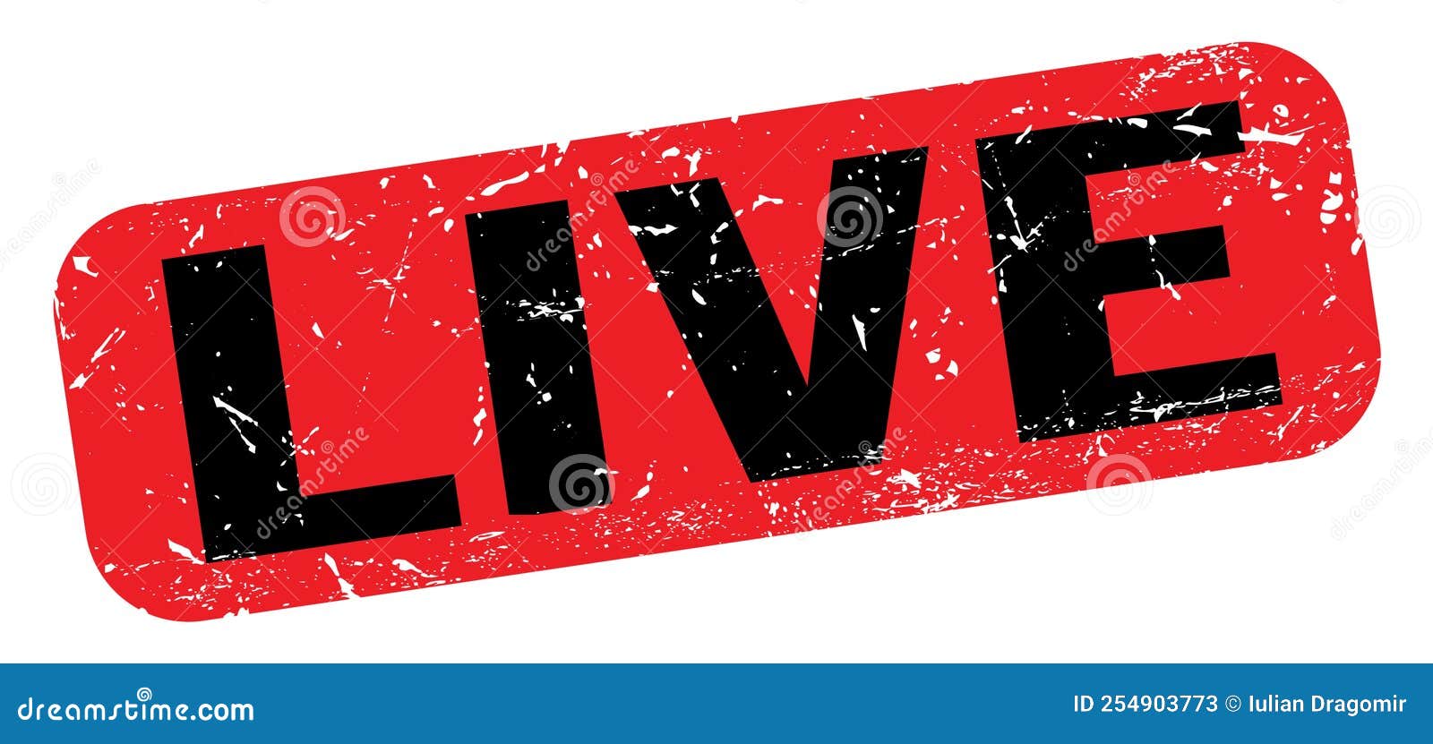 LIVE Text on Red-black Grungy Stamp Sign Stock Illustration ...