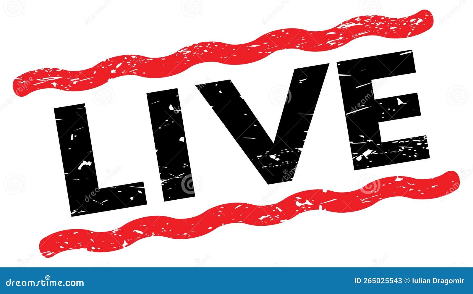 LIVE Text on Red-black Lines Stamp Sign Stock Illustration ...