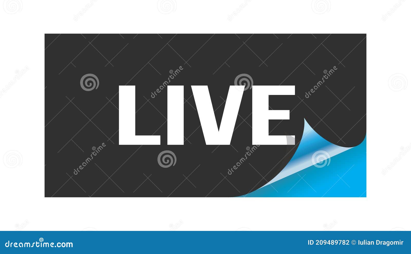 LIVE Text Written on Black Blue Sticker Stock Illustration ...