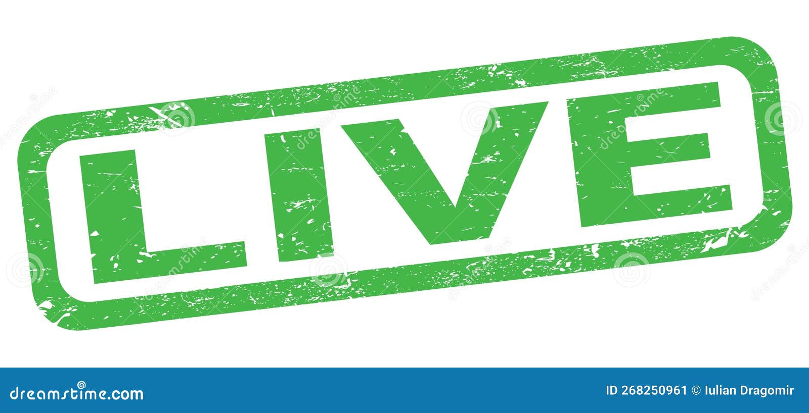 LIVE Text Written on Green Rectangle Stamp Stock Illustration ...