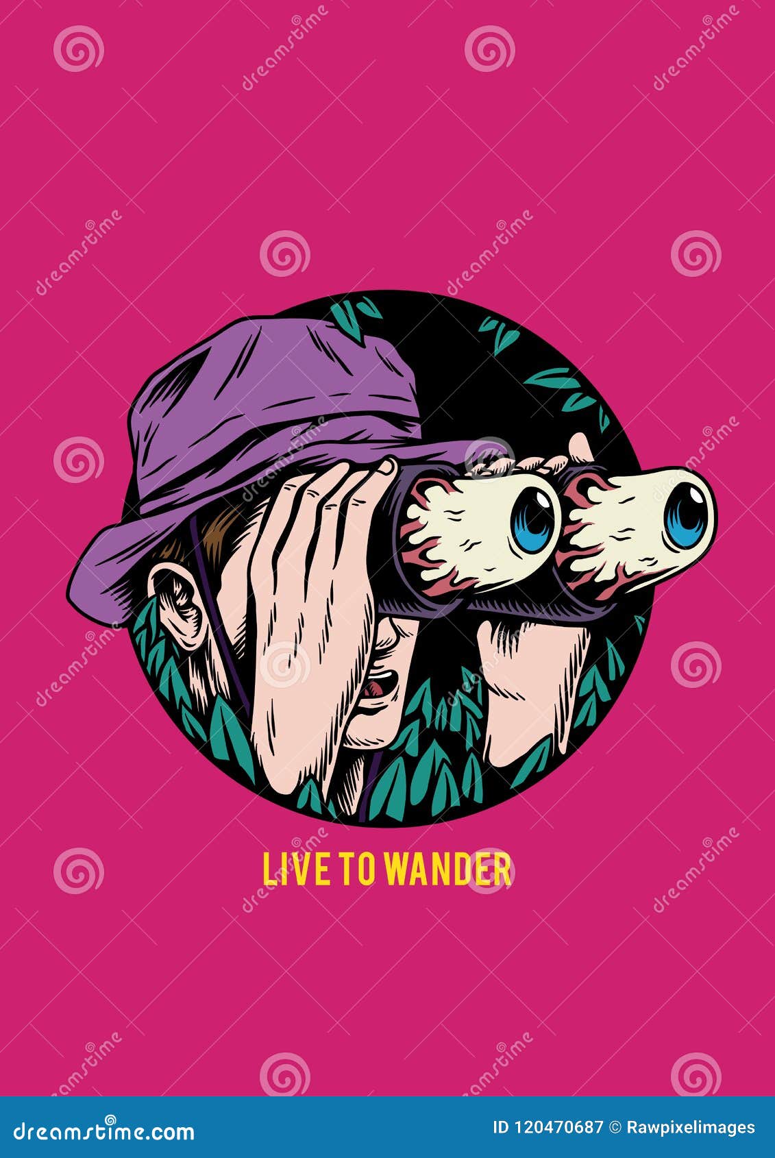 Live To Wander Creative Illustration Stock Vector - Illustration of ...