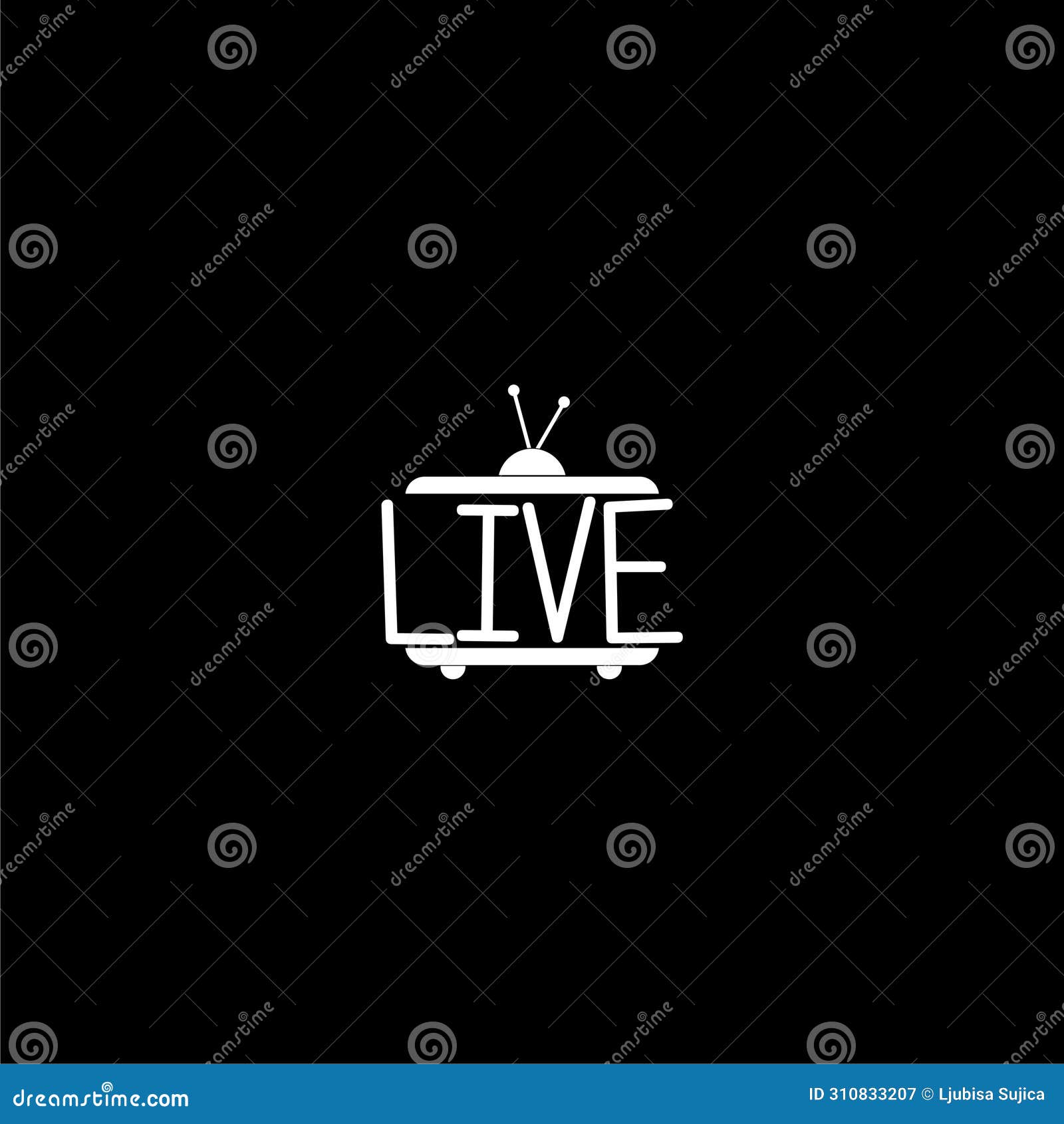Live TV Logo Icon Isolated on Dark Background Stock Vector ...