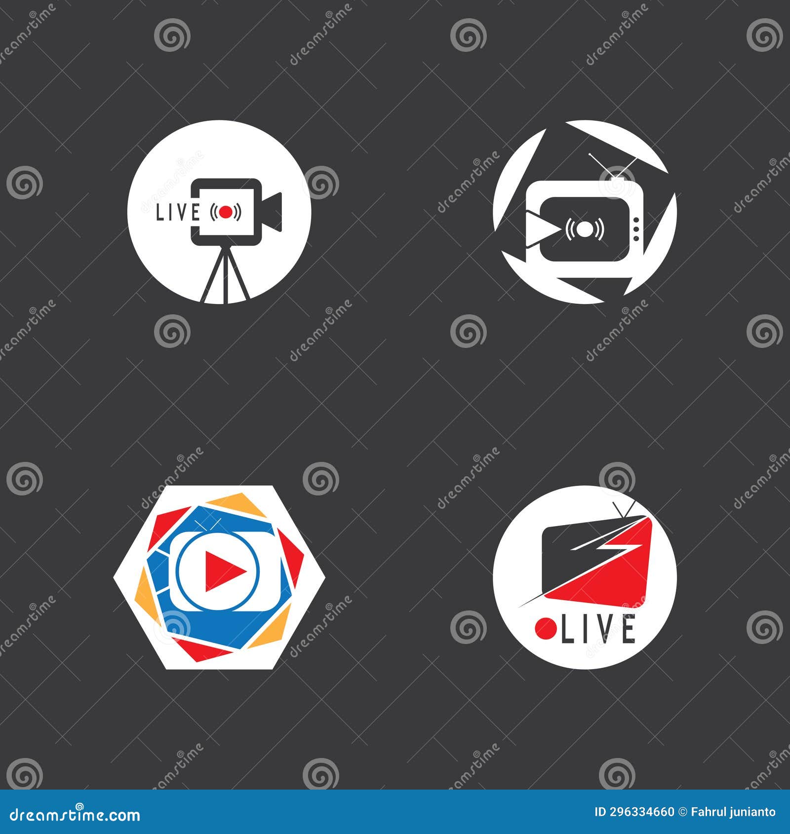 Live TV Streaming Logo Vector Template Illustration Stock Vector ...