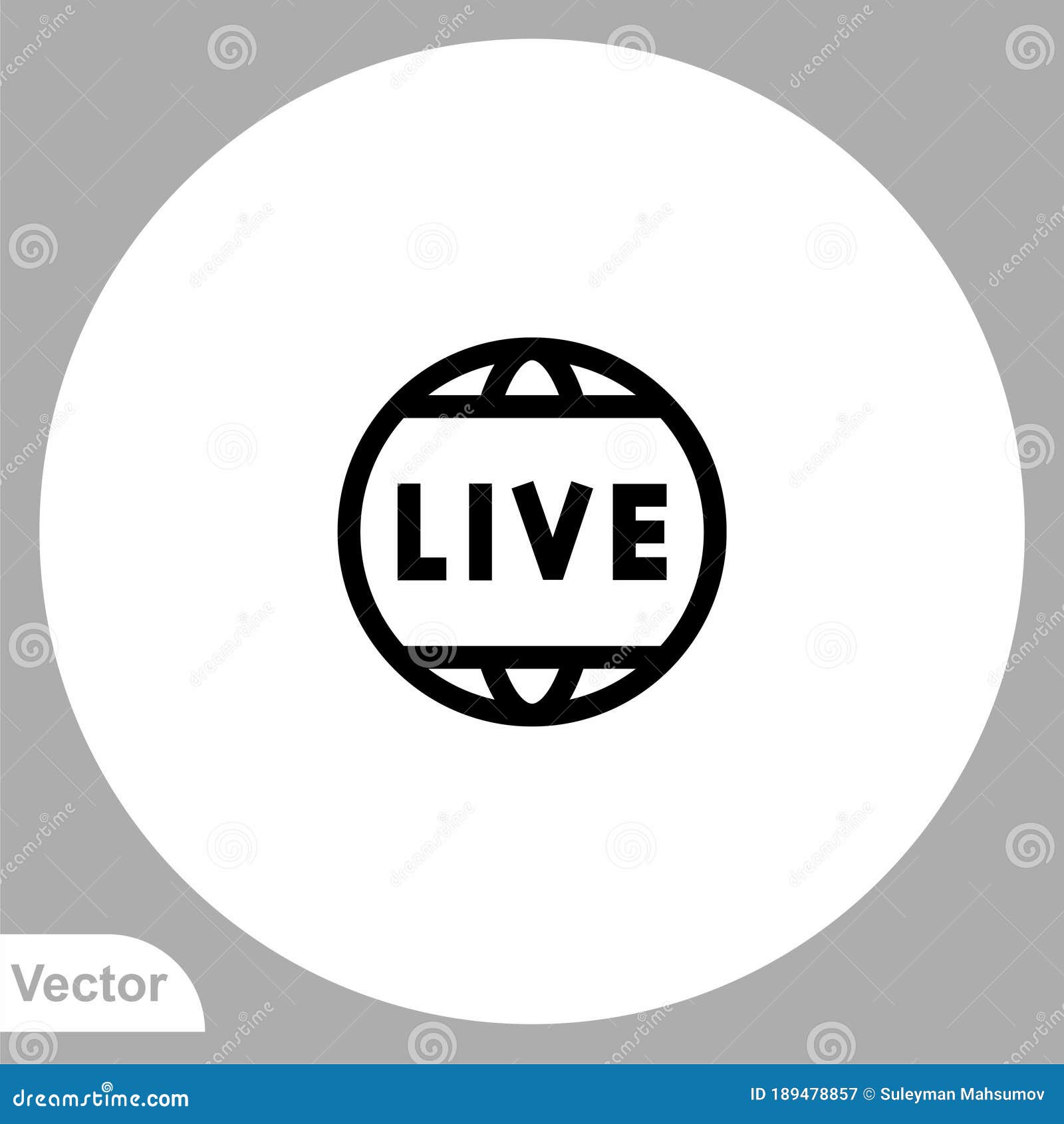 Live Vector Icon Sign Symbol Stock Vector - Illustration of media ...