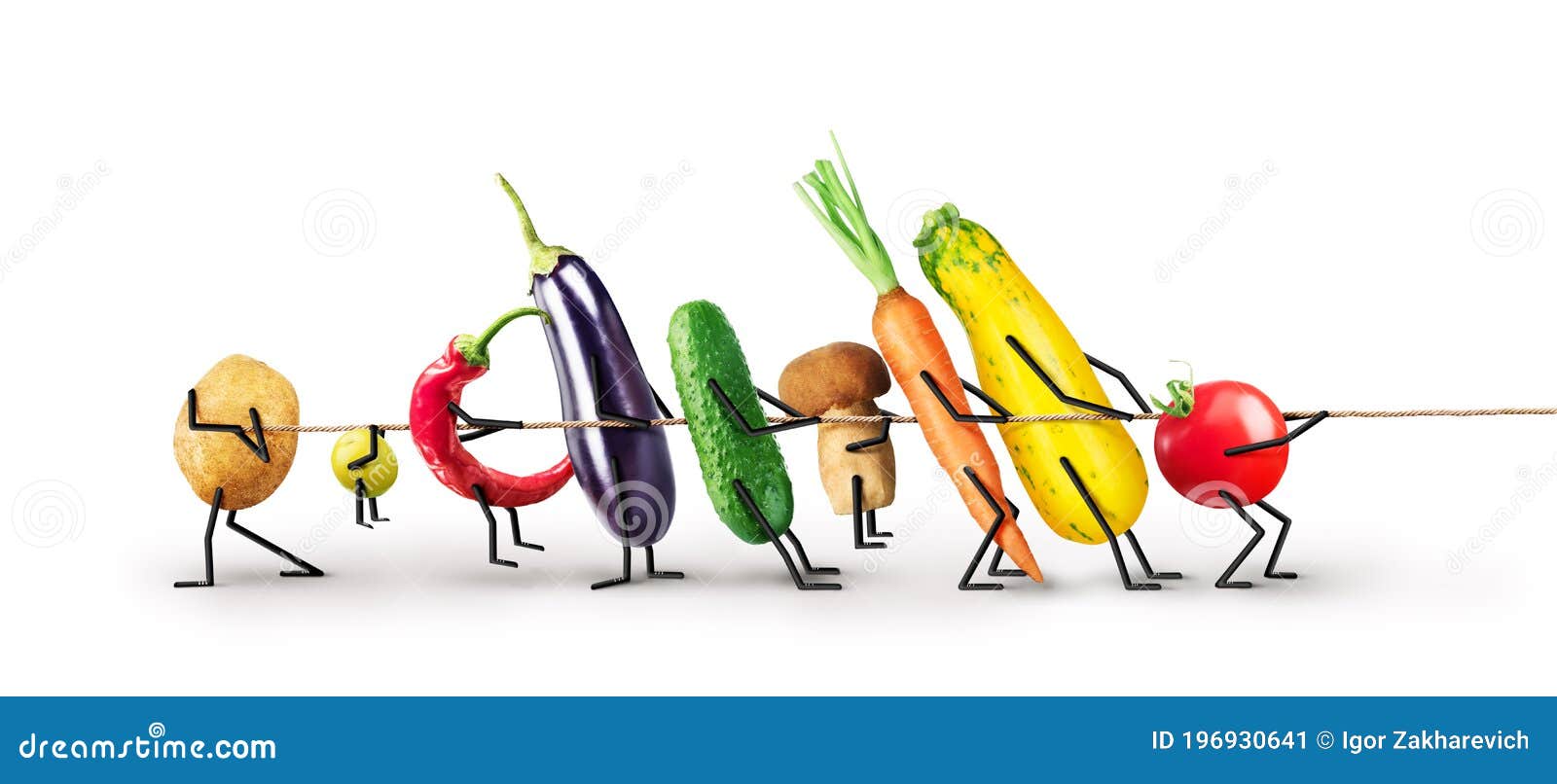 Live Vegetables Pull the Rope Stock Image - Image of abstract ...