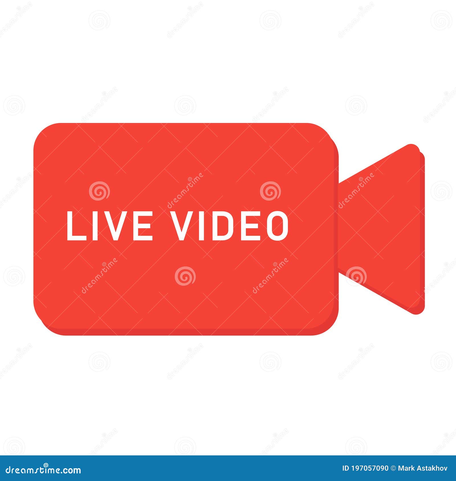 Live Video Icon in Flat Style. Vector Symbol Stock Vector ...