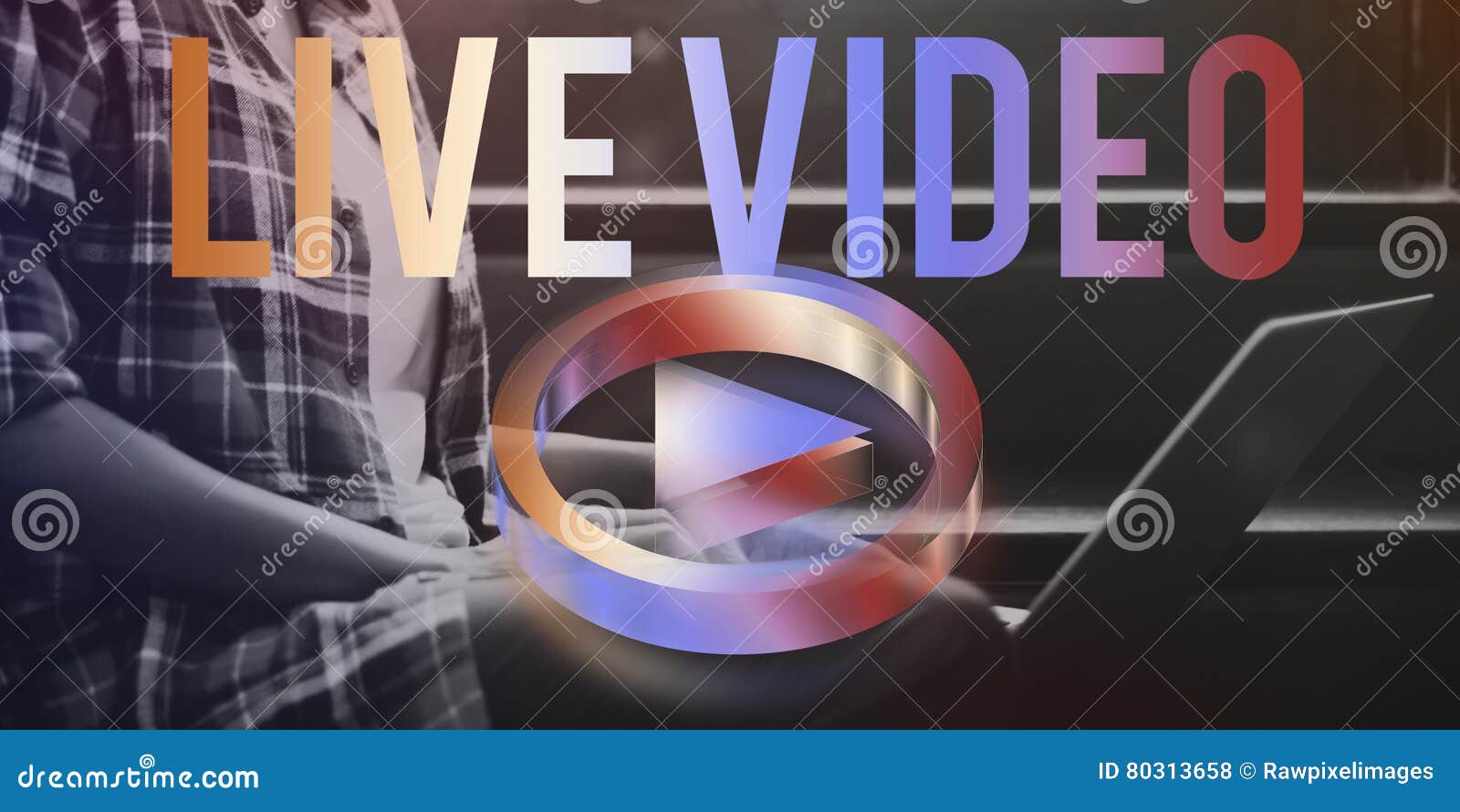 Live Video Player Concept stock photo. Image of occupation - 80313658