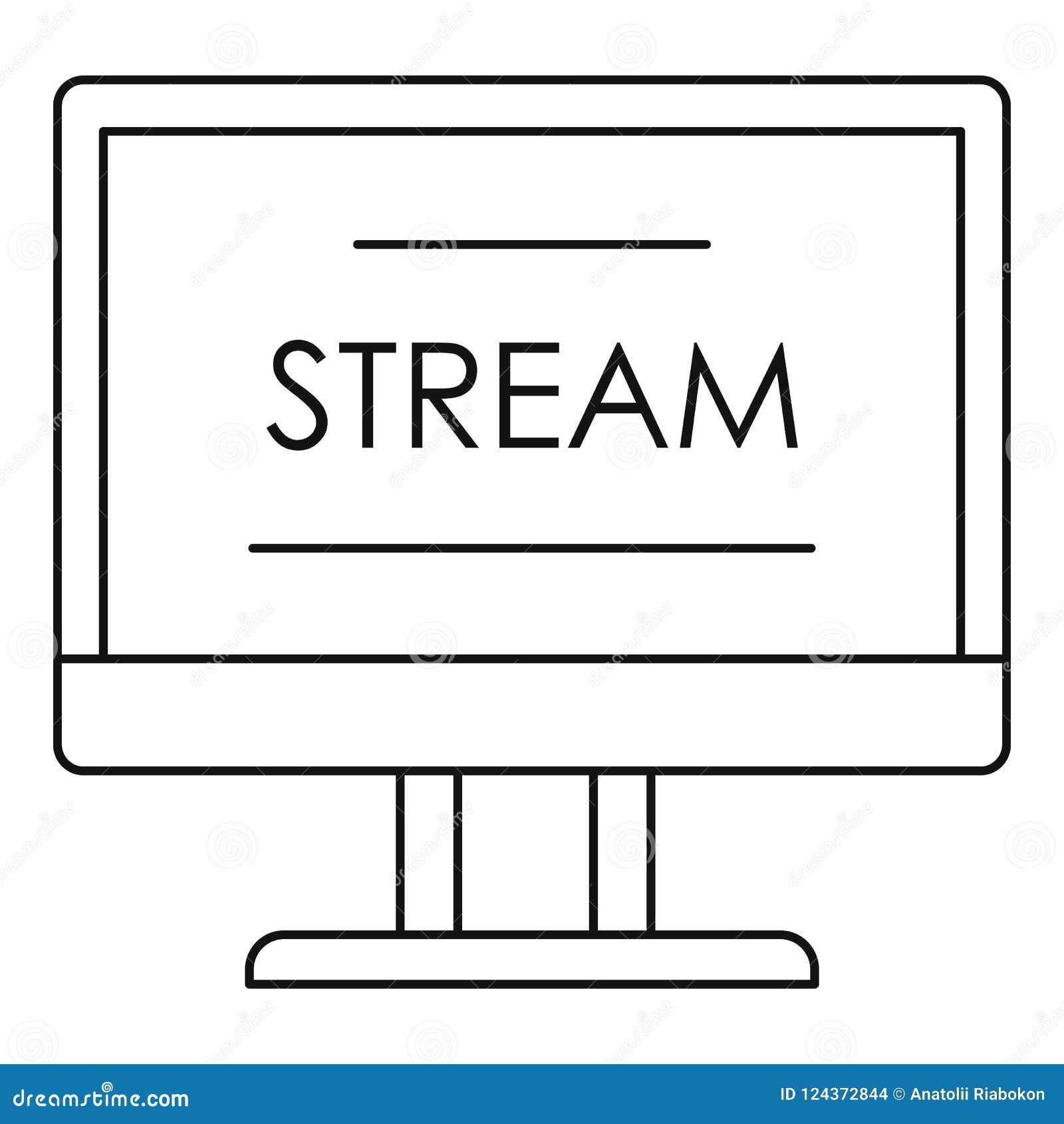 Live Video Stream Icon, Outline Style Stock Illustration - Illustration ...