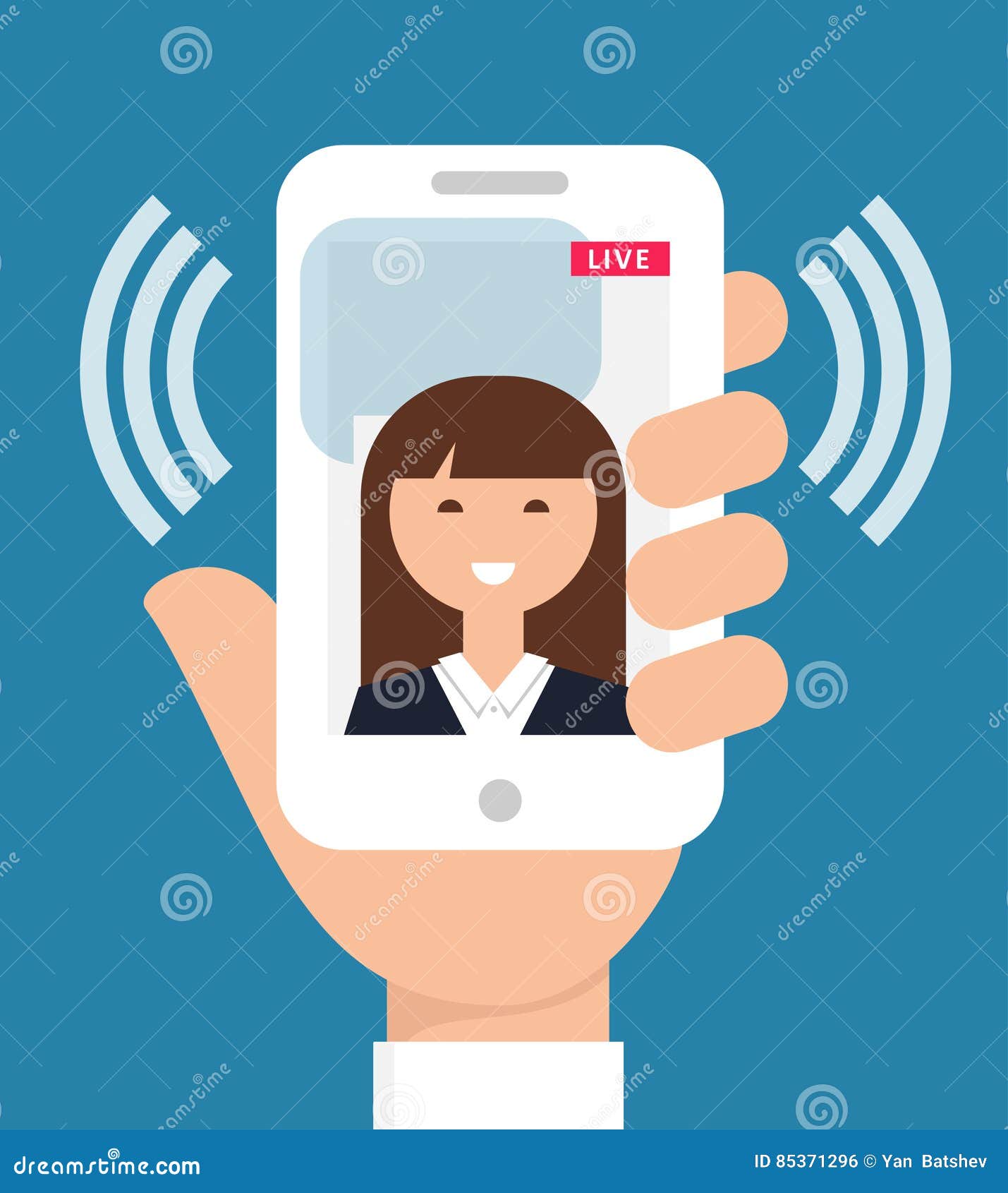 Set Of Live Video Streaming Icons Logo Tv News Banner Interface.Red ...