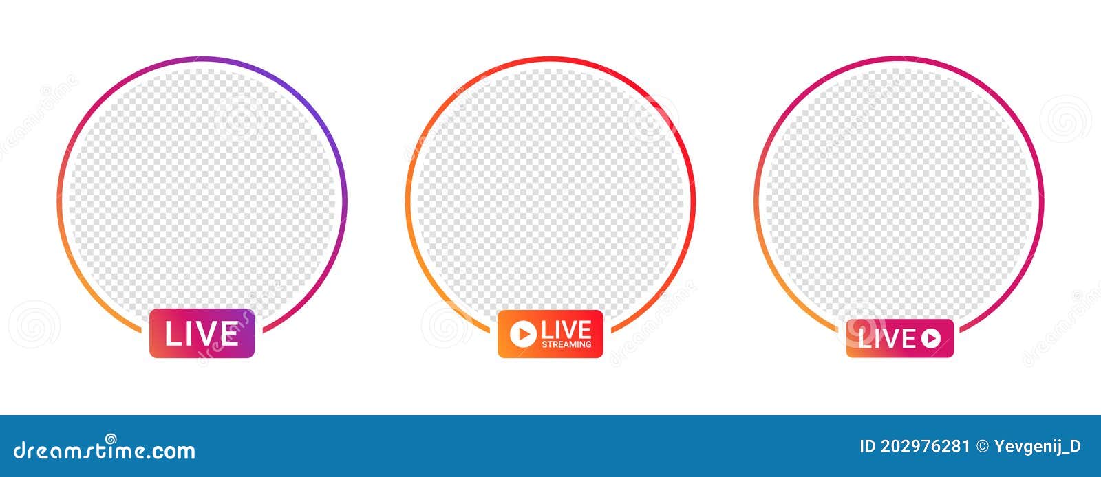 Live Video Streaming Icons for Social Media. Social Media App Design ...