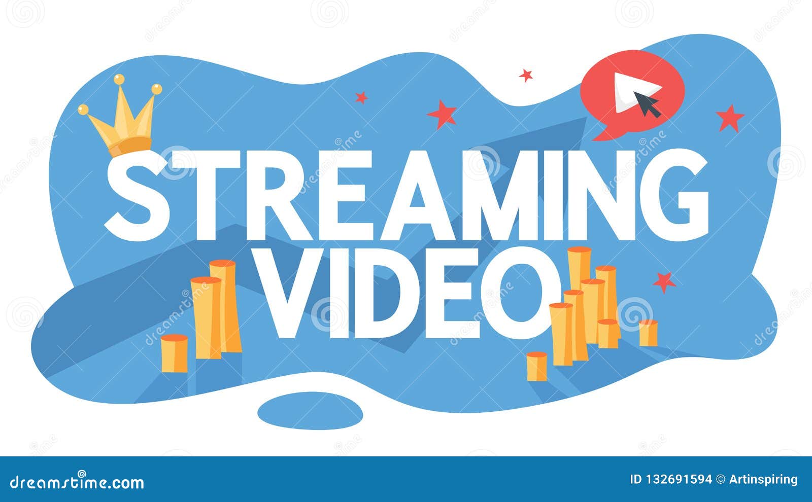Live Video Streaming in a Social Network Stock Vector - Illustration of ...