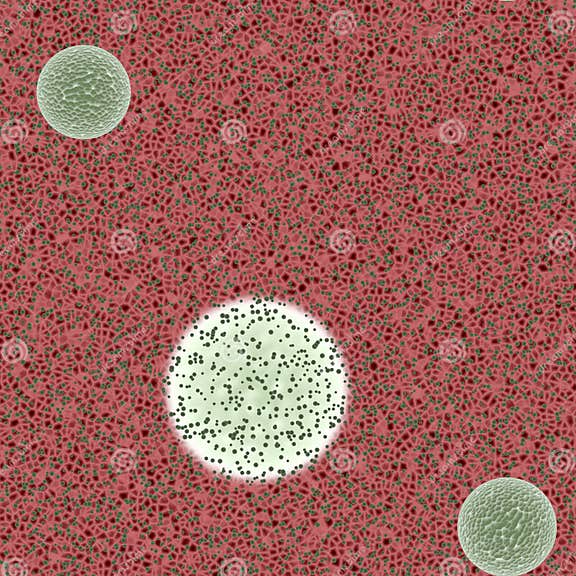 Live Virus in Blood Under Microscope Stock Illustration - Illustration ...