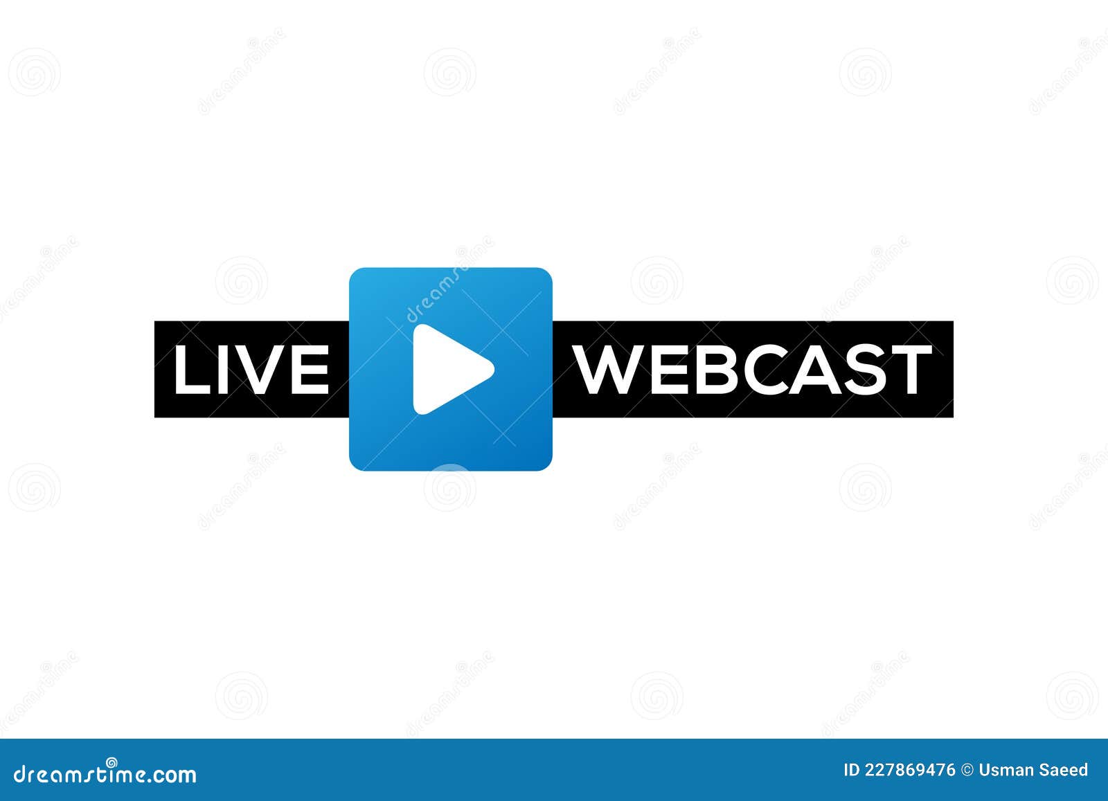 Live Webcast with Blue Video Play Button Logo Vector Illustration Stock ...